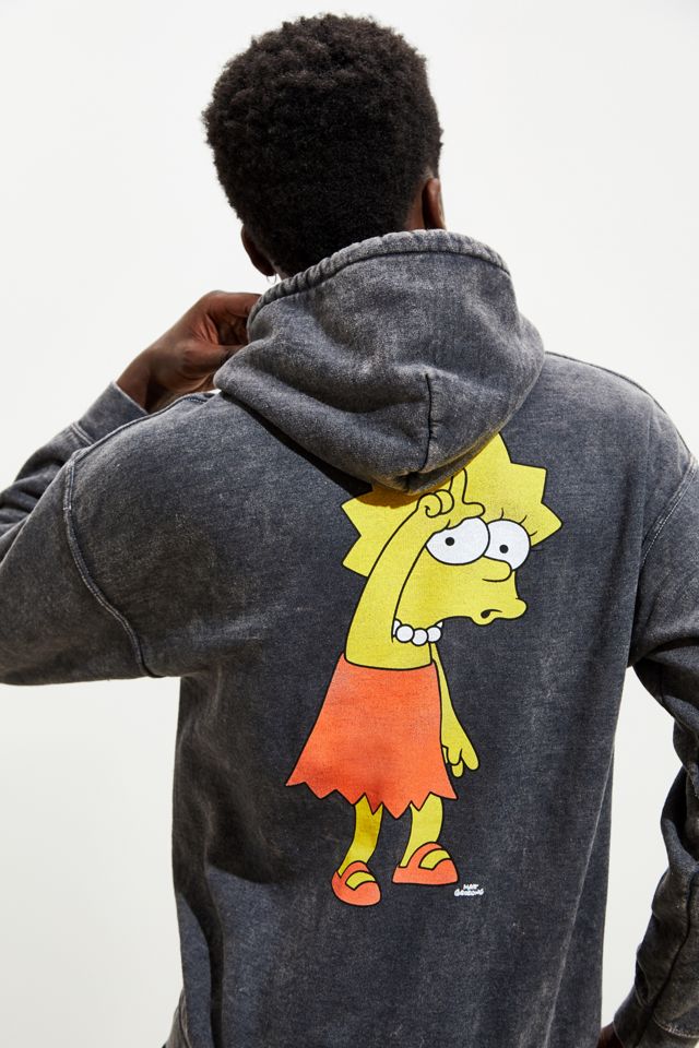 The Simpsons Lisa Loser Pigment Dye Hoodie Sweatshirt | Urban Outfitters