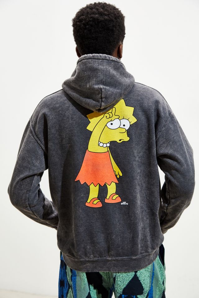 The Simpsons Lisa Loser Pigment Dye Hoodie Sweatshirt | Urban Outfitters