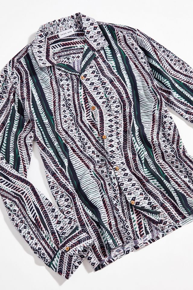 Raga Man Diamond Print Button-Down Shirt | Urban Outfitters Canada