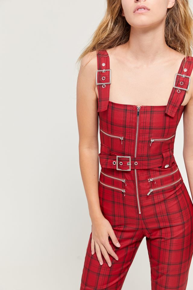 WeWoreWhat Moto Zip-Front Skinny Overall | Urban Outfitters