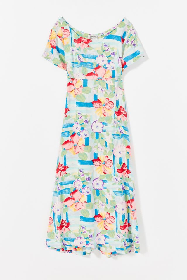 Vintage Light Blue Floral Maxi Dress | Urban Outfitters Vintage Light Blue Floral Maxi Dress | Urban Outfitters