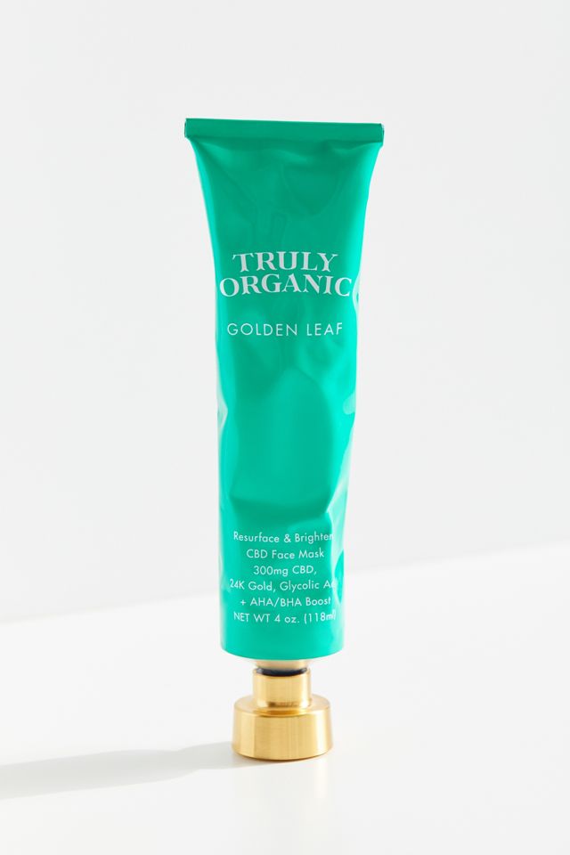 Truly Organic Golden Leaf CBD Face Mask | Urban Outfitters