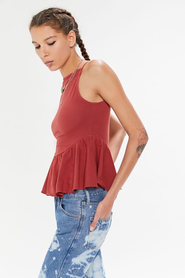 UO Kayla Peplum Cami | Urban Outfitters