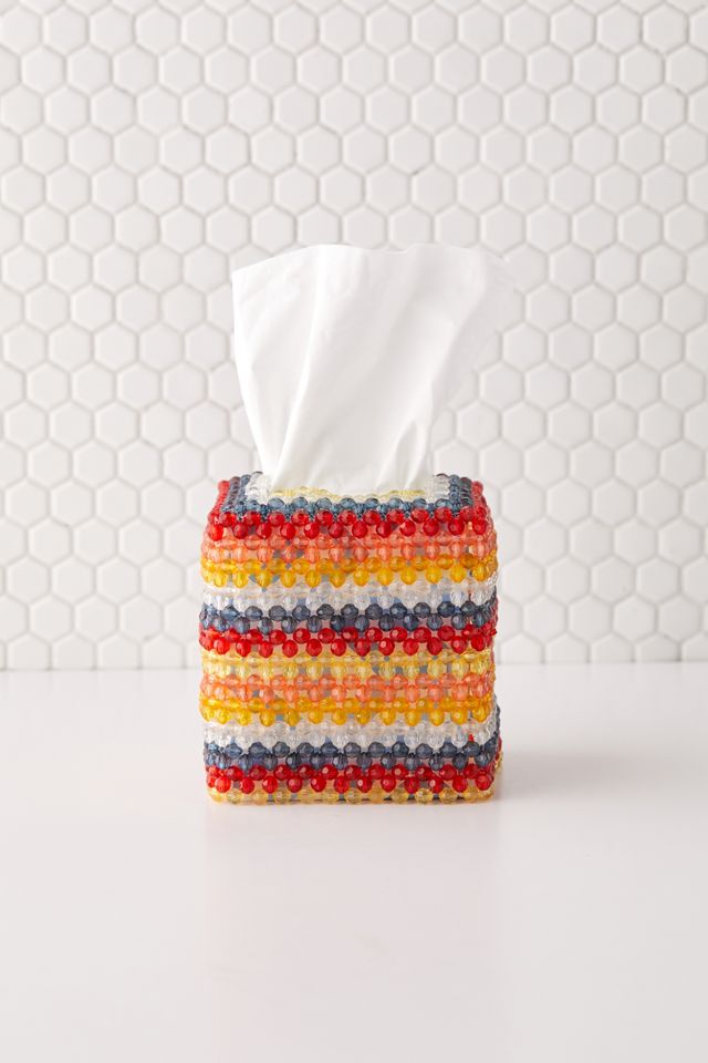 Multicolor Beaded Tissue Box Cover | Urban Outfitters
