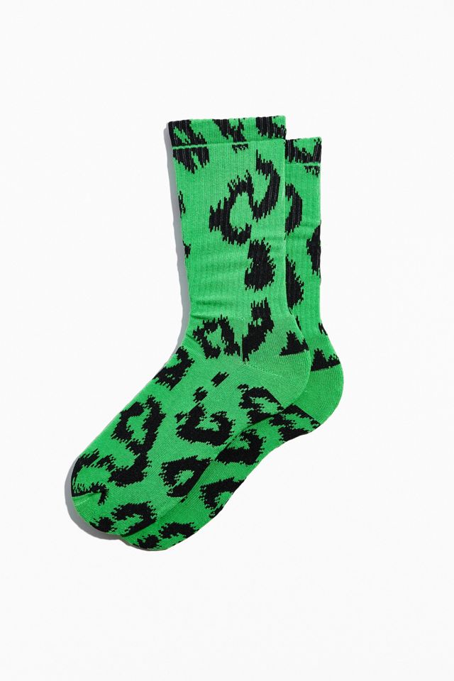 Neon Cheetah Crew Sock | Urban Outfitters
