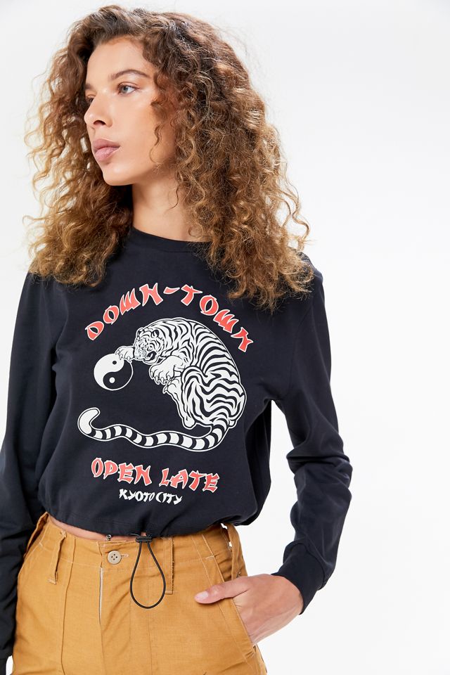 Kyoto City Drawcord Hem Tee | Urban Outfitters