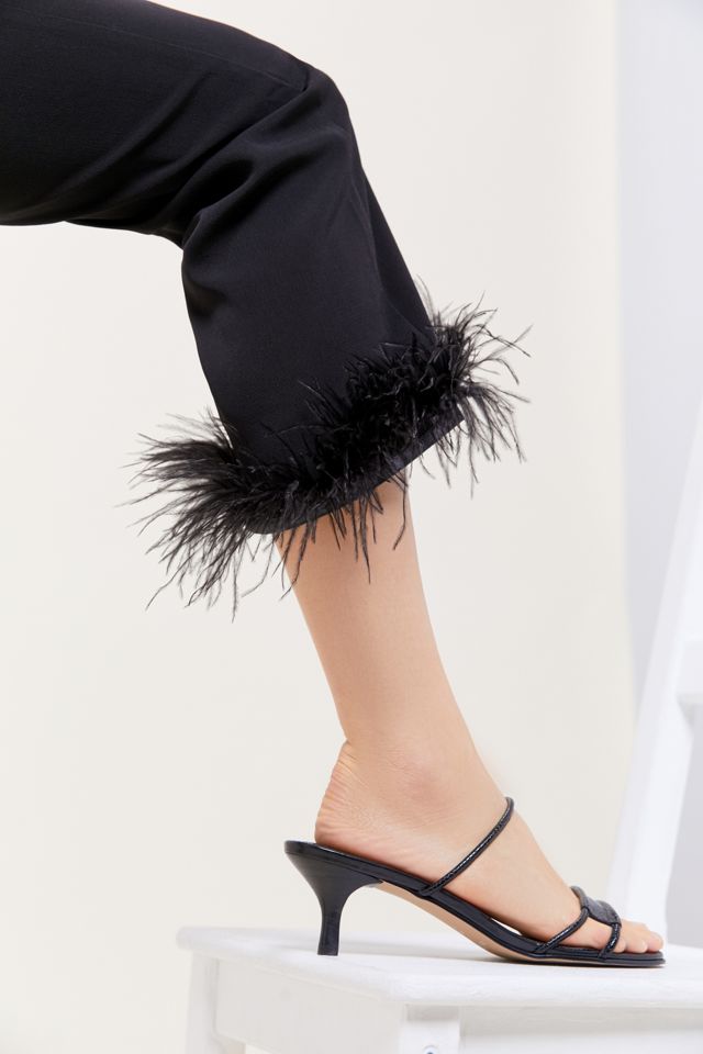 UO Faux Feather Trim Cropped Flare Pant | Urban Outfitters
