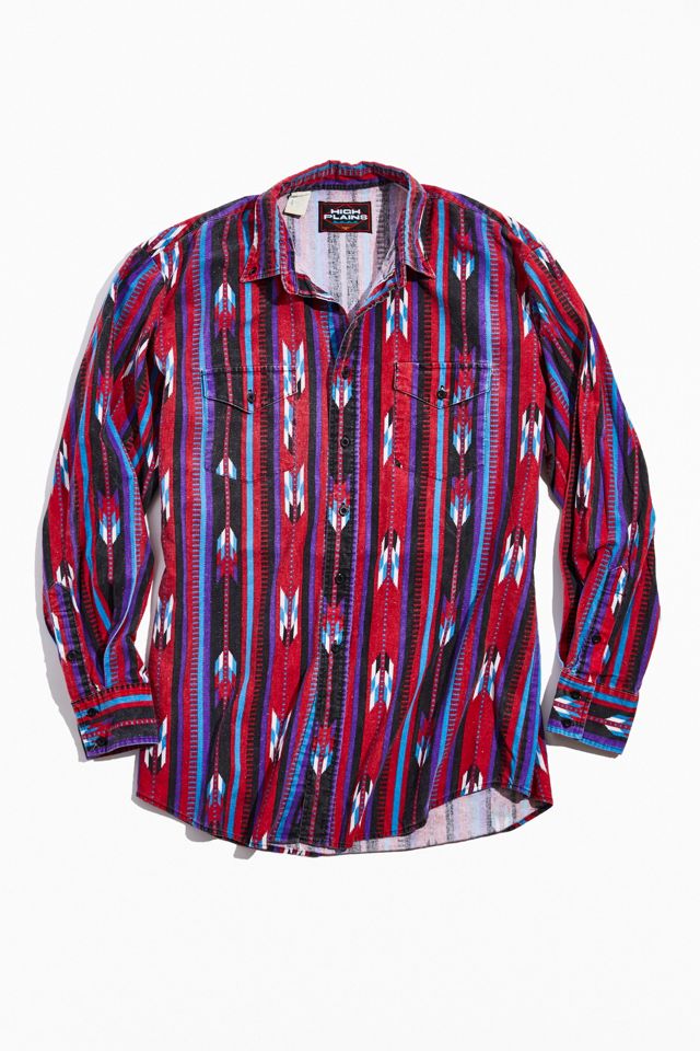 Vintage Red Stripe Western Button-Down Shirt | Urban Outfitters