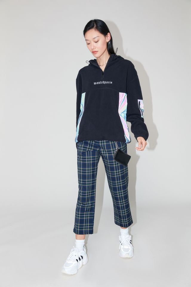 Wasted Paris Riot Reflective Quarter-Zip Hoodie Sweatshirt | Urban ...