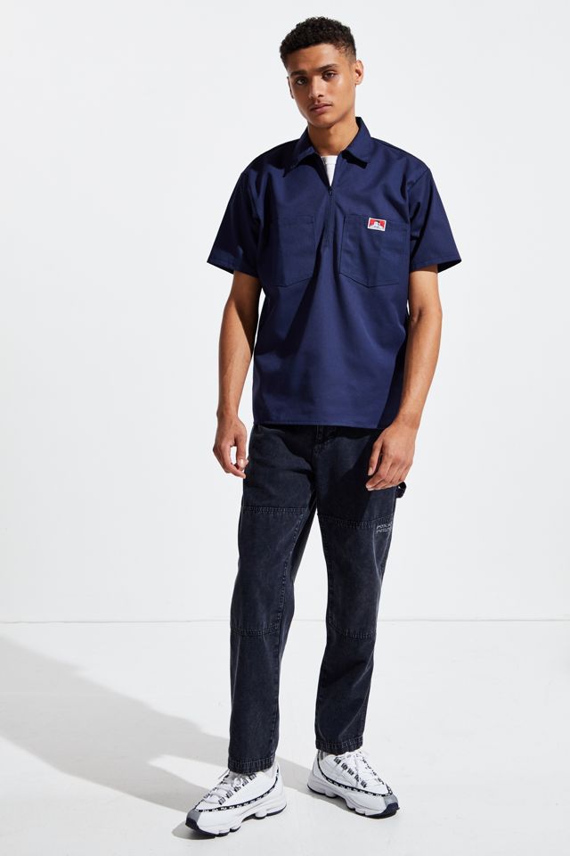 Ben Davis Quarter-Zip Short Sleeve Work Shirt | Urban Outfitters