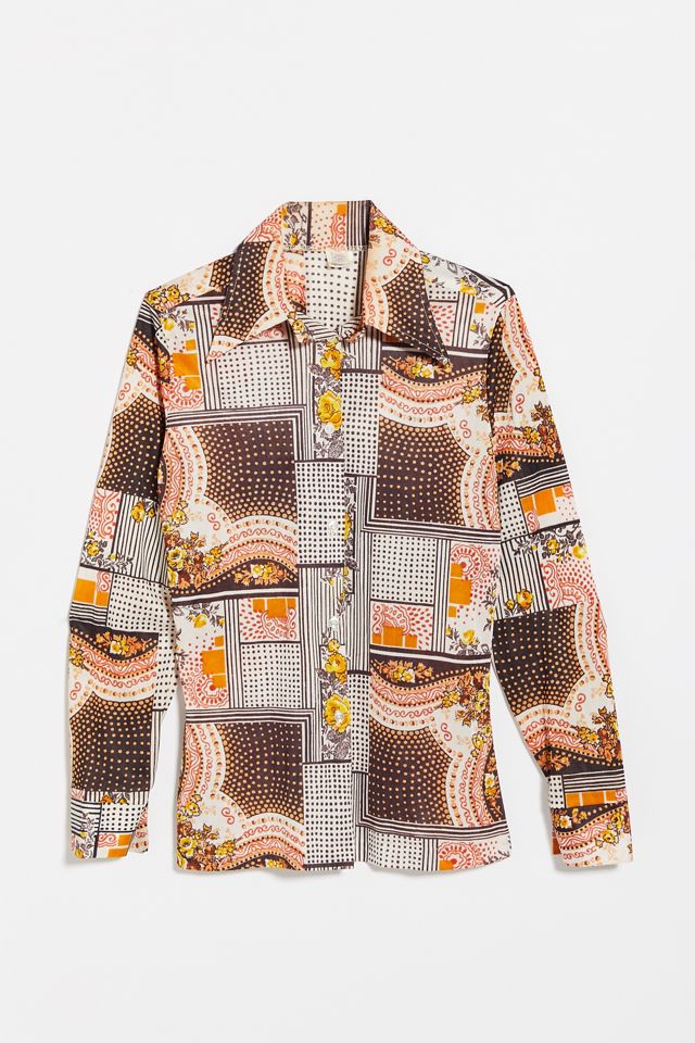 Vintage Layered Print Button-Down Shirt | Urban Outfitters