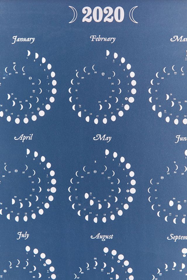2020 Moon Phase Large 12-Month Wall Calendar | Urban Outfitters