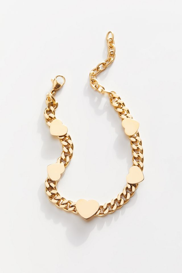 Ellie Vail Brie Heart Chain Bracelet | Urban Outfitters