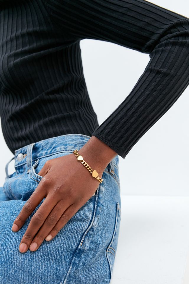 Ellie Vail Brie Heart Chain Bracelet | Urban Outfitters