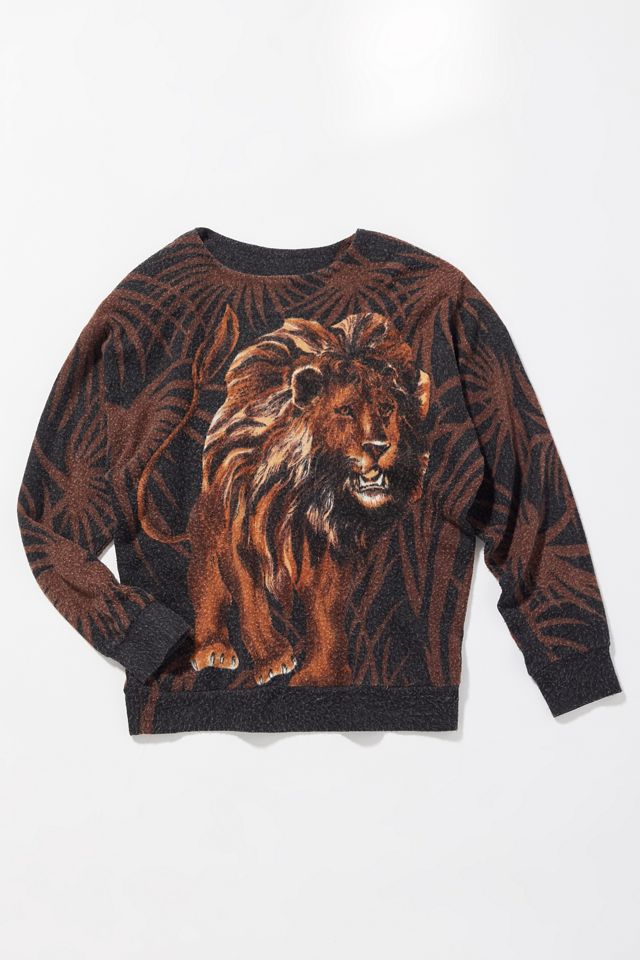 Vintage Lion Graphic Crew Neck Sweater | Urban Outfitters