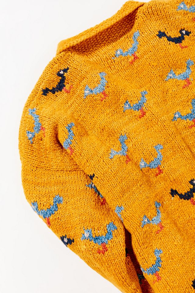 Vintage Bird Print Cardigan | Urban Outfitters