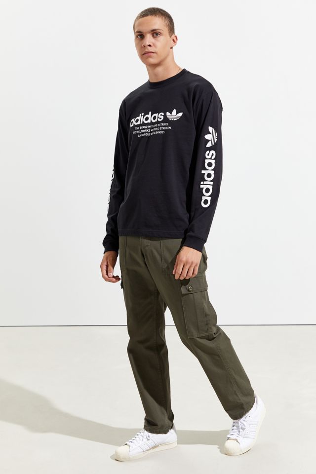 adidas Linear Logo Long Sleeve Tee | Urban Outfitters