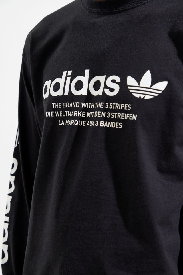 adidas Linear Logo Long Sleeve Tee | Urban Outfitters