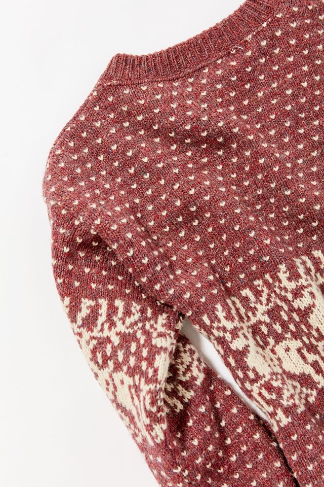 Vintage Deer Print Crew Neck Sweater | Urban Outfitters