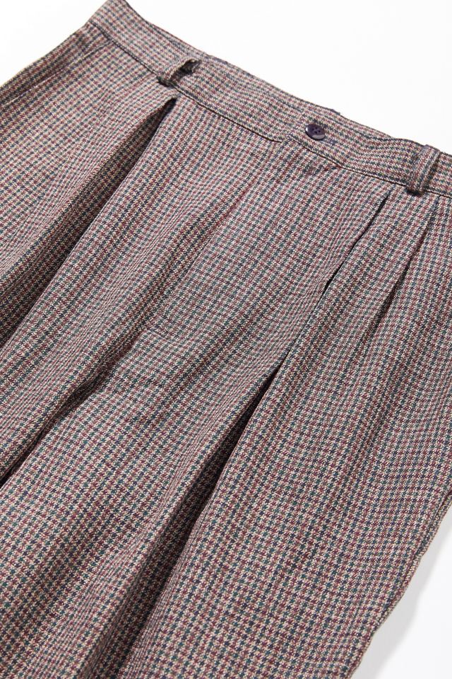Vintage Brown Mini Check Trouser Pant | Urban Outfitters Canada