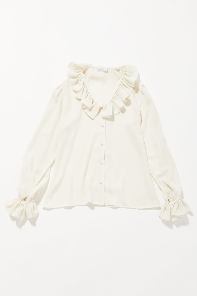 Vintage Ruffle Button-Down Blouse | Urban Outfitters