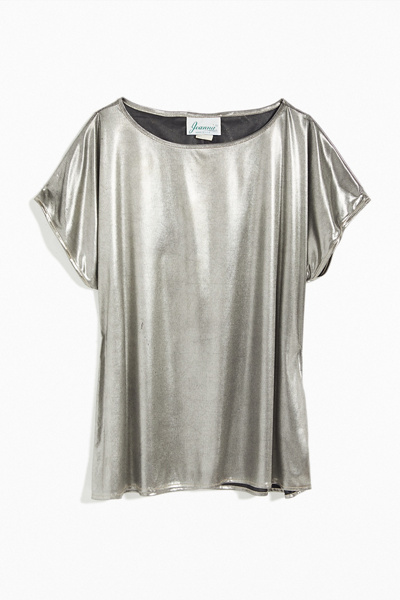 Vintage Silver Metallic Top | Urban Outfitters