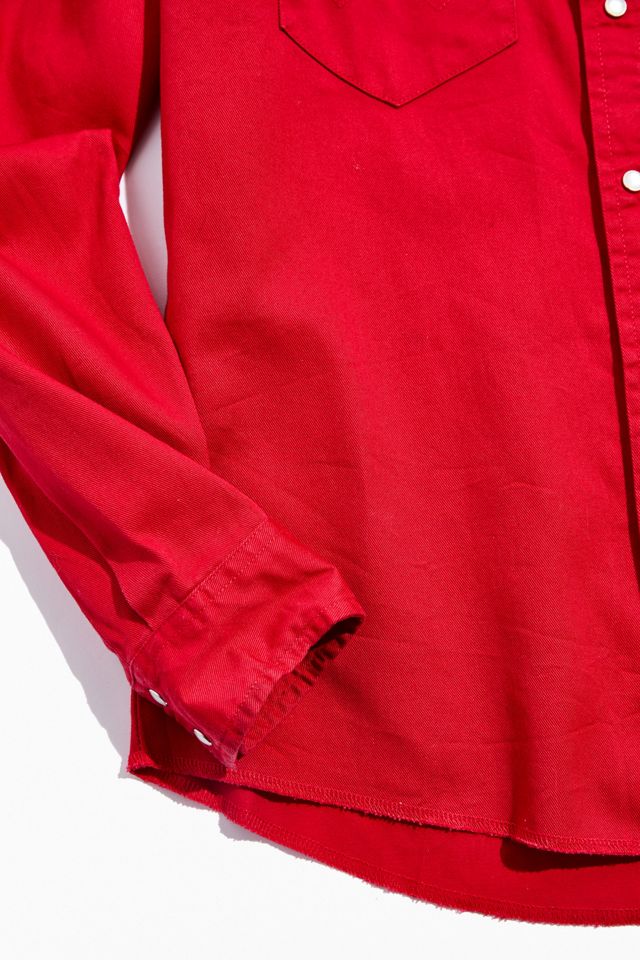 Vintage Wrangler Red Western Button-Down Shirt | Urban Outfitters