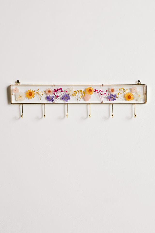 Pressed Floral Wall Multi-Hook | Urban Outfitters