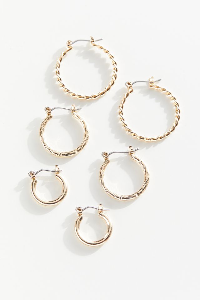 Textured Hoop Earring Set | Urban Outfitters Canada