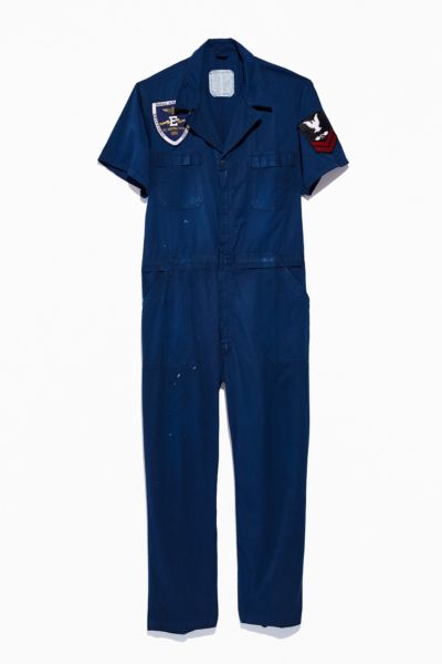 Vintage Navy Blue Short Sleeve Coverall Urban Outfitters Canada