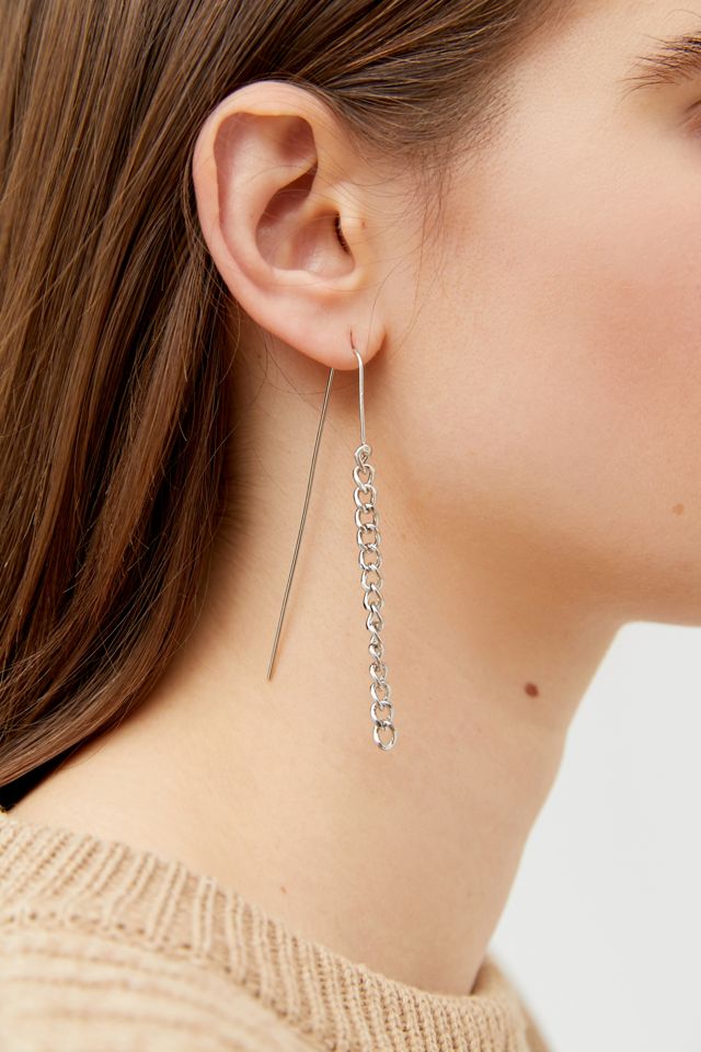 Benevolence LA Minimal Gold Chain Threader Earrings That