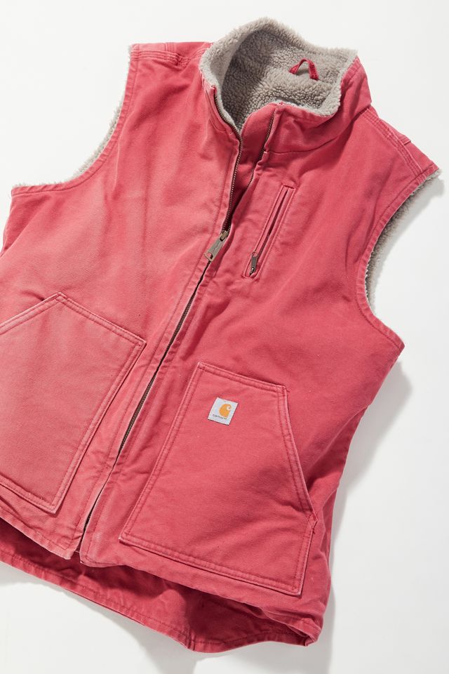 Vintage Carhartt Red Fleece Lined Vest | Urban Outfitters