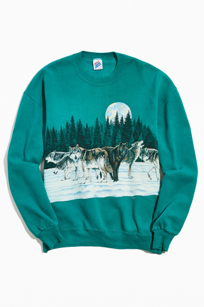 Vintage Scenic Wolf Crew Neck Sweatshirt | Urban Outfitters
