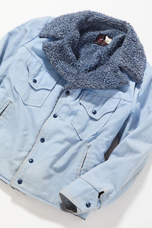Vintage Sherpa Lined Blue Jacket | Urban Outfitters