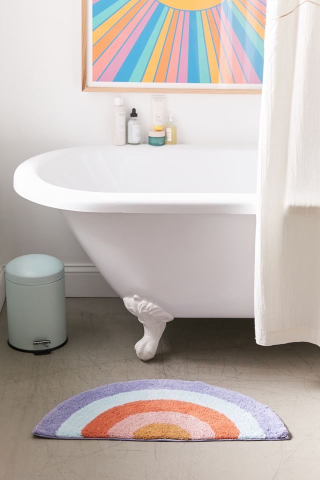 Rainbow Bath Mat | Urban Outfitters Canada