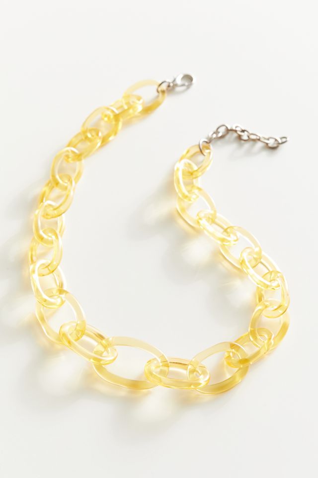 Vintage Chunky Yellow Chain Necklace | Urban Outfitters