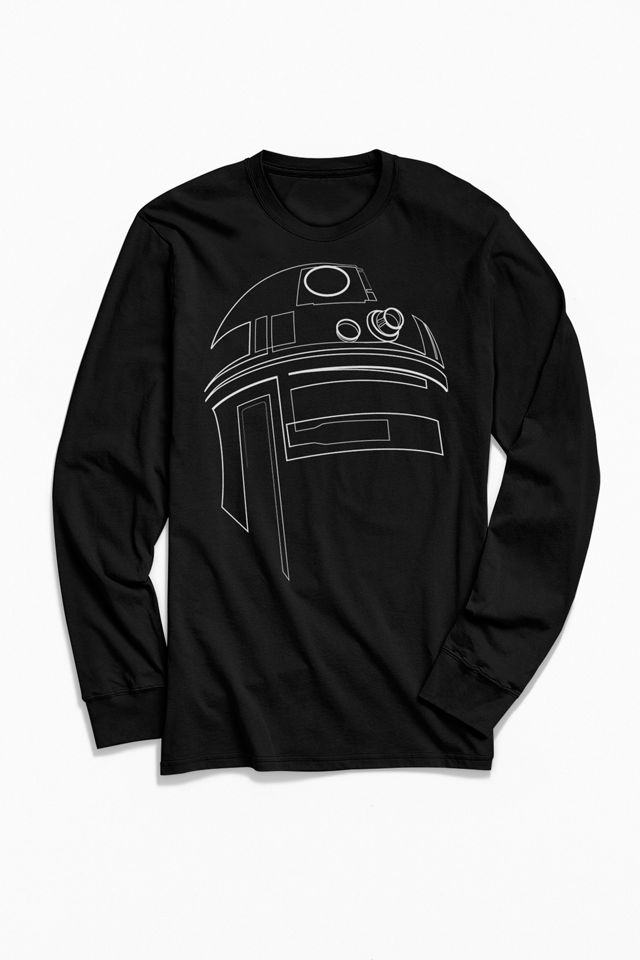 Star Wars R2-D2 Outline Long Sleeve Tee | Urban Outfitters