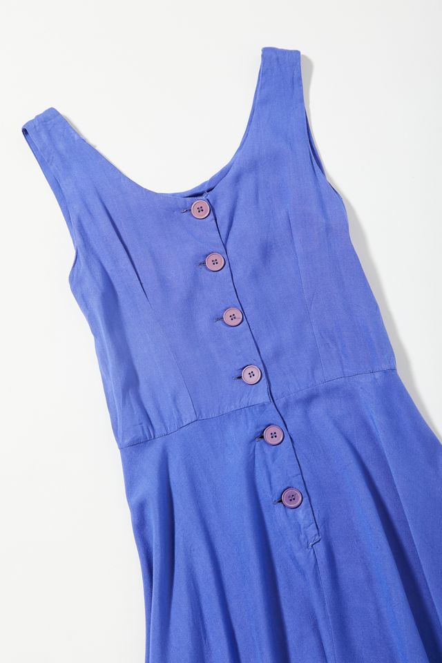 Vintage Purple Button-Back Dress | Urban Outfitters