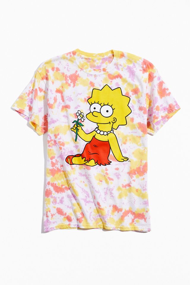 Lisa Simpson Flower Tie-Dye Tee | Urban Outfitters Canada