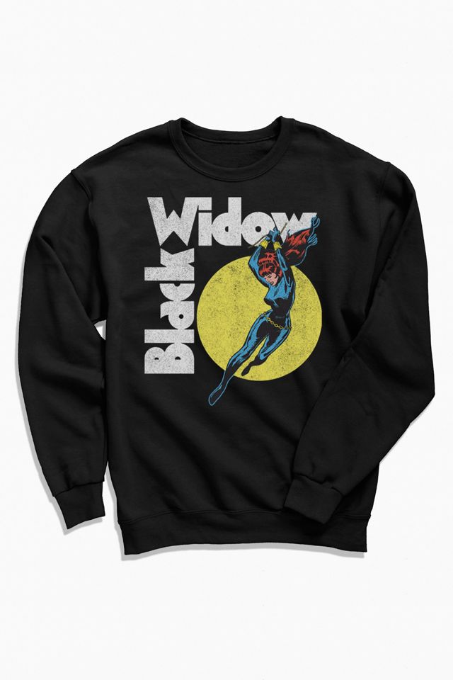 Black Widow Retro Crew Neck Sweatshirt | Urban Outfitters