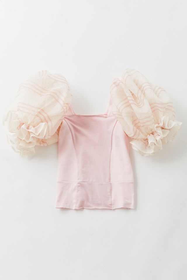 Kristin Mallison Organza Puff Sleeve Top | Urban Outfitters