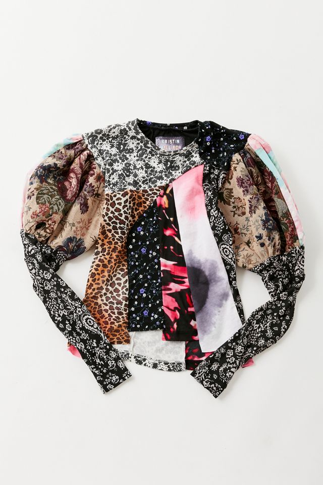 Kristin Mallison Pieced Puff Sleeve Top | Urban Outfitters