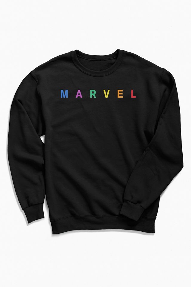 Marvel Rainbow Logo Crew Neck Sweatshirt | Urban Outfitters