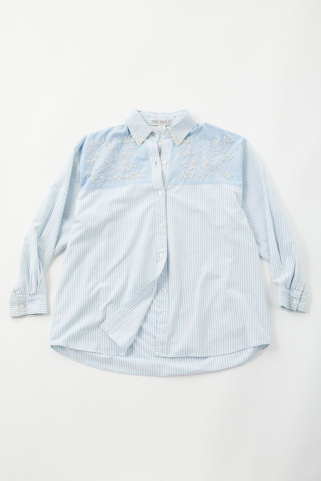Vintage Embellished Stripe Button-Down Shirt | Urban Outfitters