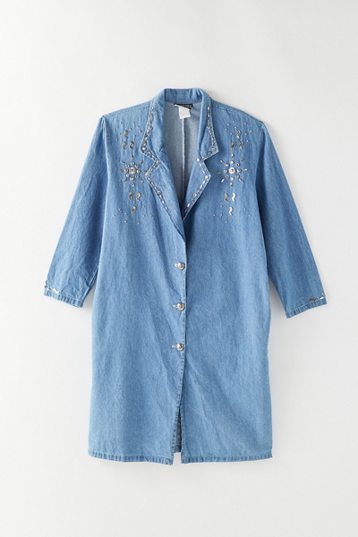 Vintage Embellished Longline Denim Jacket | Urban Outfitters