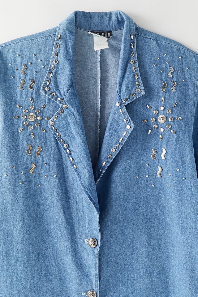 Vintage Embellished Longline Denim Jacket | Urban Outfitters