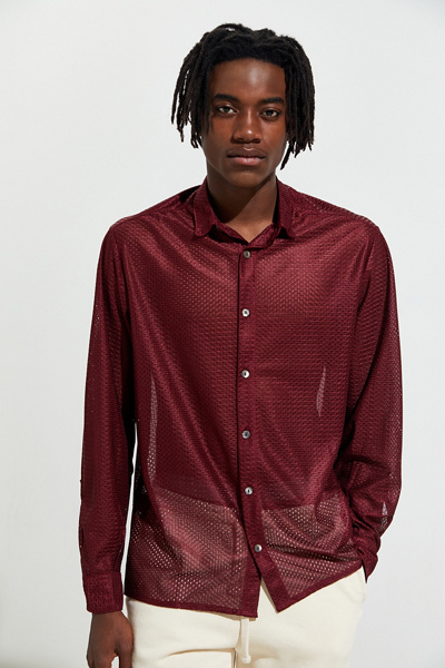 Corelate Mesh Button-Down Overshirt | Urban Outfitters