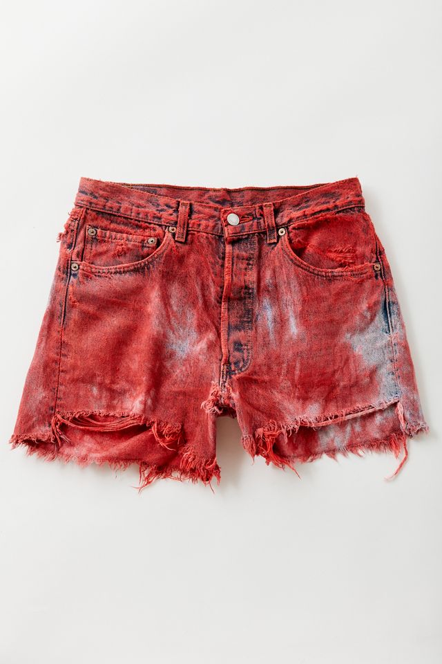 Vintage Red Tie-Dye Denim Short | Urban Outfitters Canada