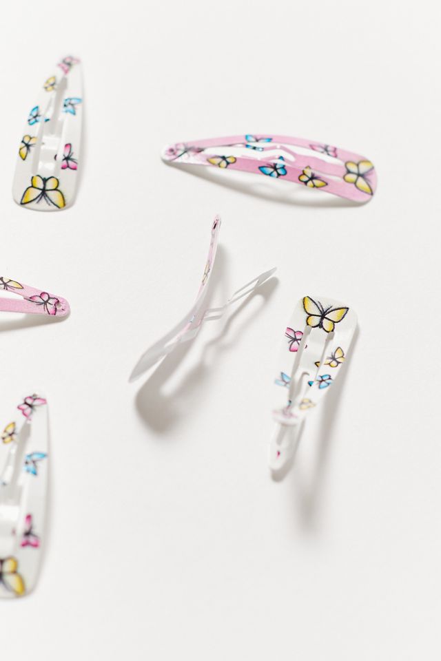 Printed Butterfly Snap Clip Set | Urban Outfitters