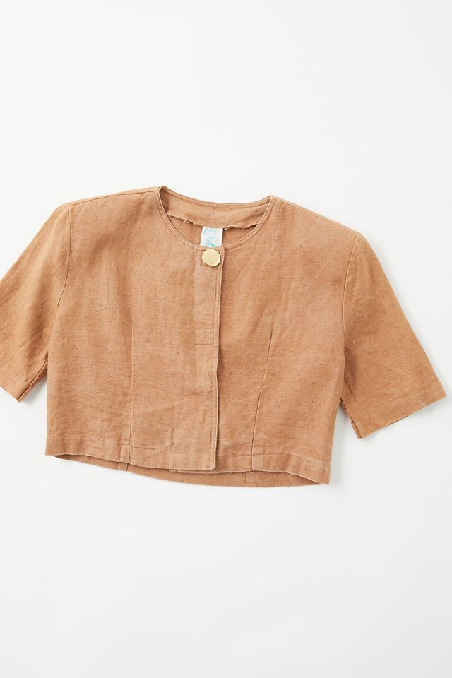 Vintage Linen Crop Top | Urban Outfitters
